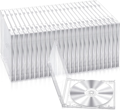 25 Pcs Plastic CD Case Clear CD Jewel Cases Single DVD Disc Case Slim ...