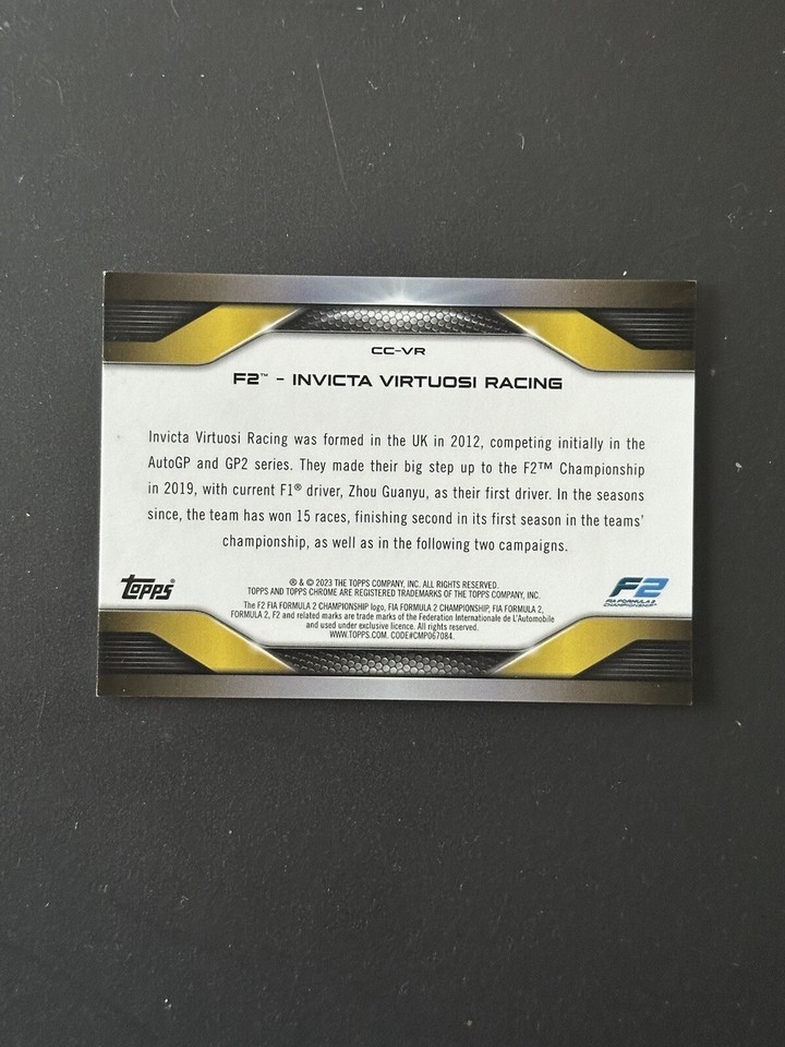 2023 Topps Chrome F1 Team Crest Logo Invicta Virtuosi Racing F2 /199 ...