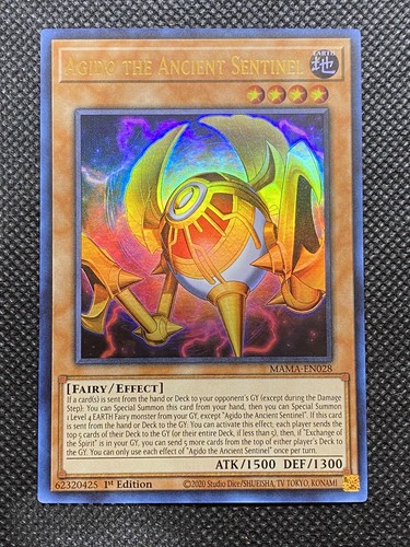 YuGiOh! - Agido The Ancient Sentinel MAMA-EN028 Ultra Rare 1st Edition ...