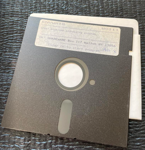 5 1/4" Floppy Disk ENVWRTR WO111 Envelope Addressing Program OK ...