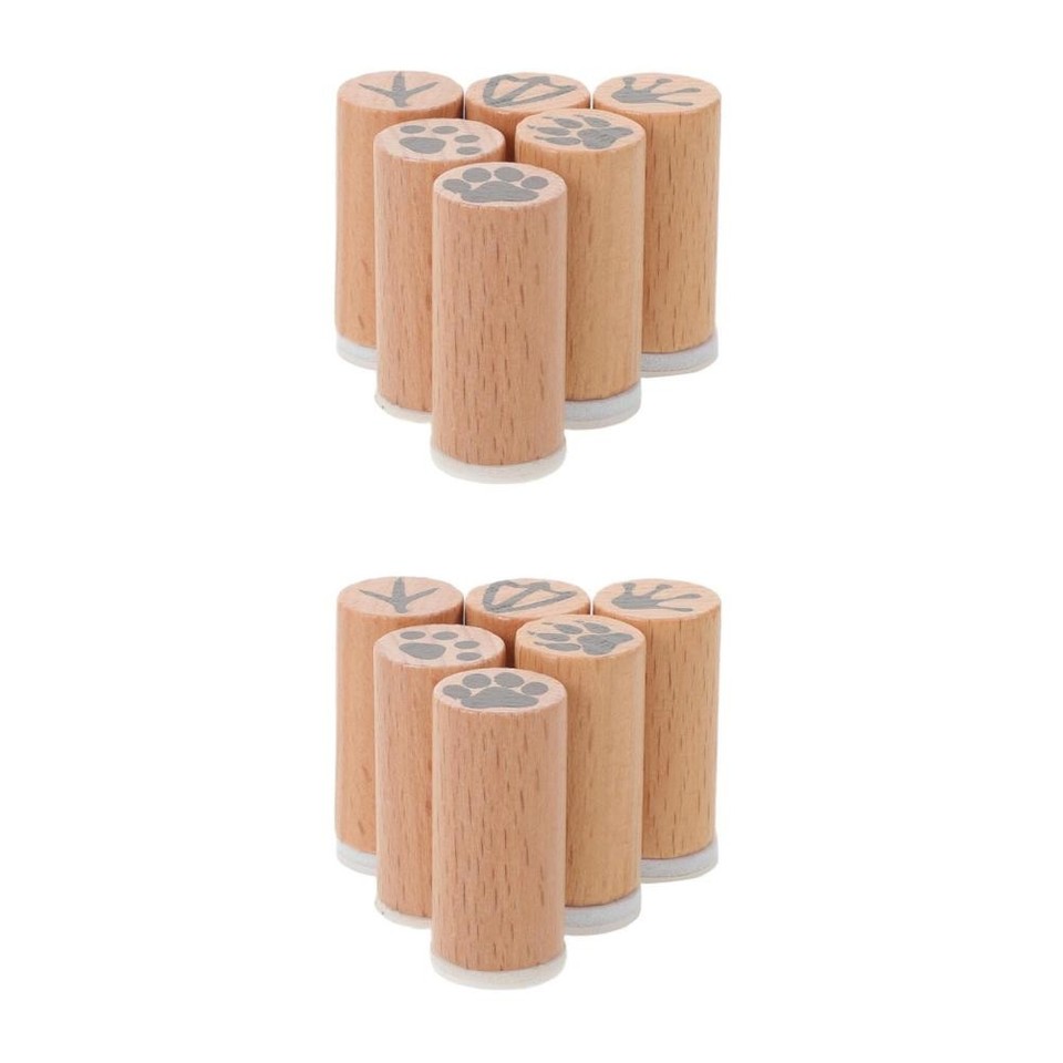 6 Pcs Animal Print Rubber Stamps Decorative Stamper Small Footprint ...