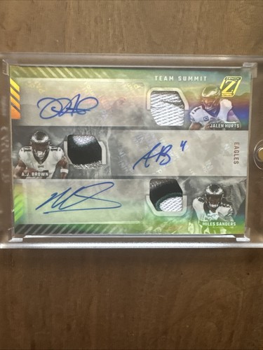 2022 Zenith Team Summit GOLD /5 Jalen Hurts AJ Brown Miles Sanders Patch Auto | eBay