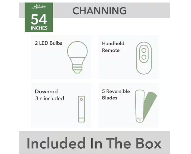 Hunter Channing 54 in Hunter Express Indoor Brushed Nickel Ceiling Fan ...