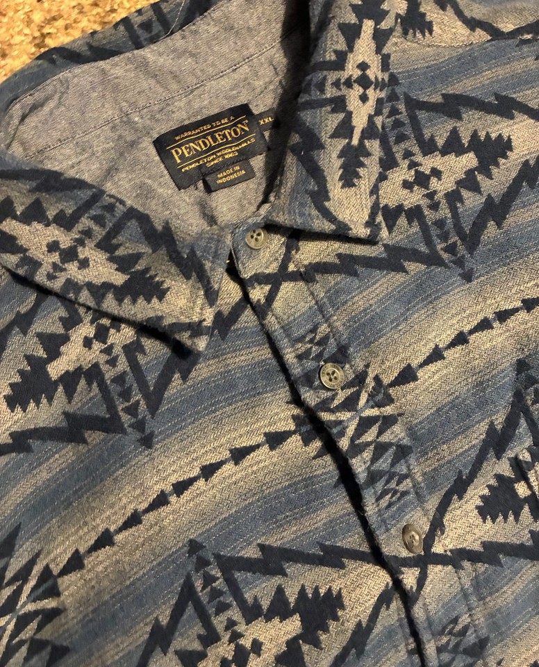 Pendleton Aztec Button Down Long Sleeve Shirt Jacket 100% Wool Men's Size XXL | eBay