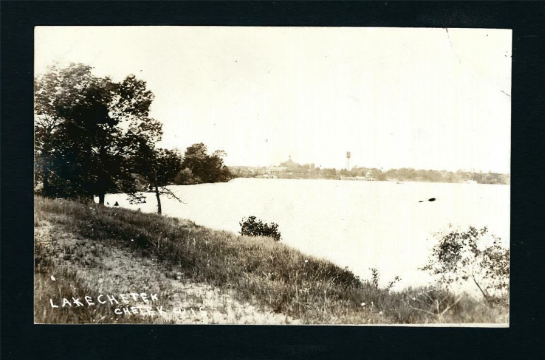 Chetek Wisconsin WI 1907/20s RPPC Town View, Water Tower from Across ...