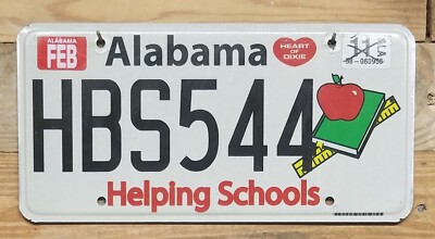 Alabama expired 2011 Helping Schools License Plate/Tag - HBS544 ~ Flat ...