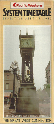 Pacific Western Airlines system timetable 9/15/82 [6022] Buy 4+ save 25 ...