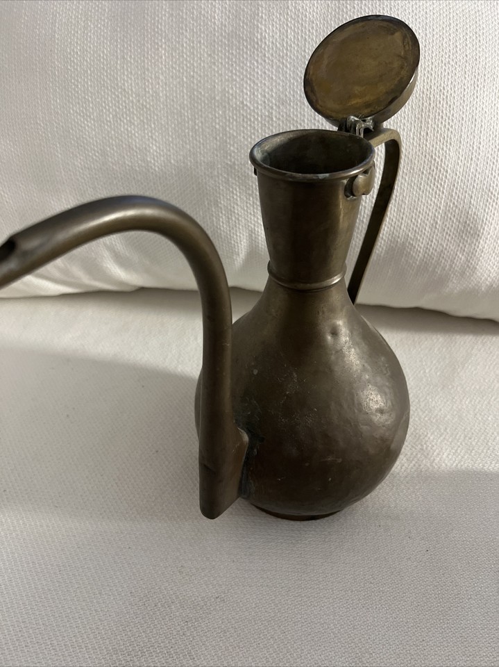 Antique Middle Eastern Copper Coffee Pot, 13" Tall, 10 3/4" Widest w ...