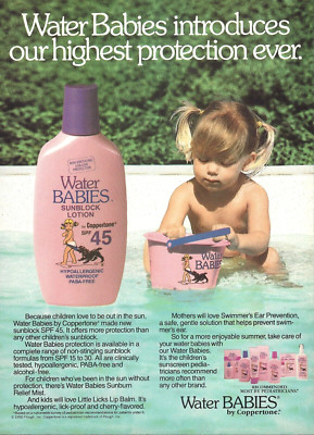 1990 Coppertone Water Babies Sunblock Lotion vintage Print AD ...