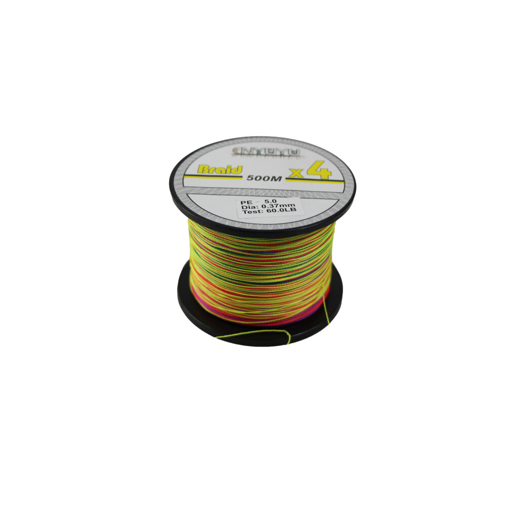 Braid Fishing Line Multicoloured 500M - 10Lb 20Lb 30Lb 40Lb 50Lb 60Lb ...