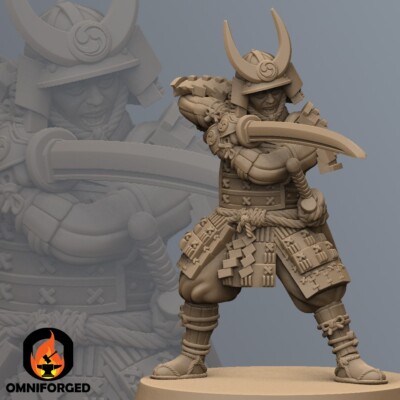 Samurai Miniature Swordsman Warrior Mini Dungeons and Dragons Mini DnD ...