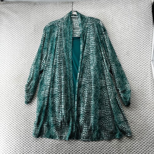 Susan Graver Tank Top & Duster Set Cascade Sheer Spring Green Snake ...