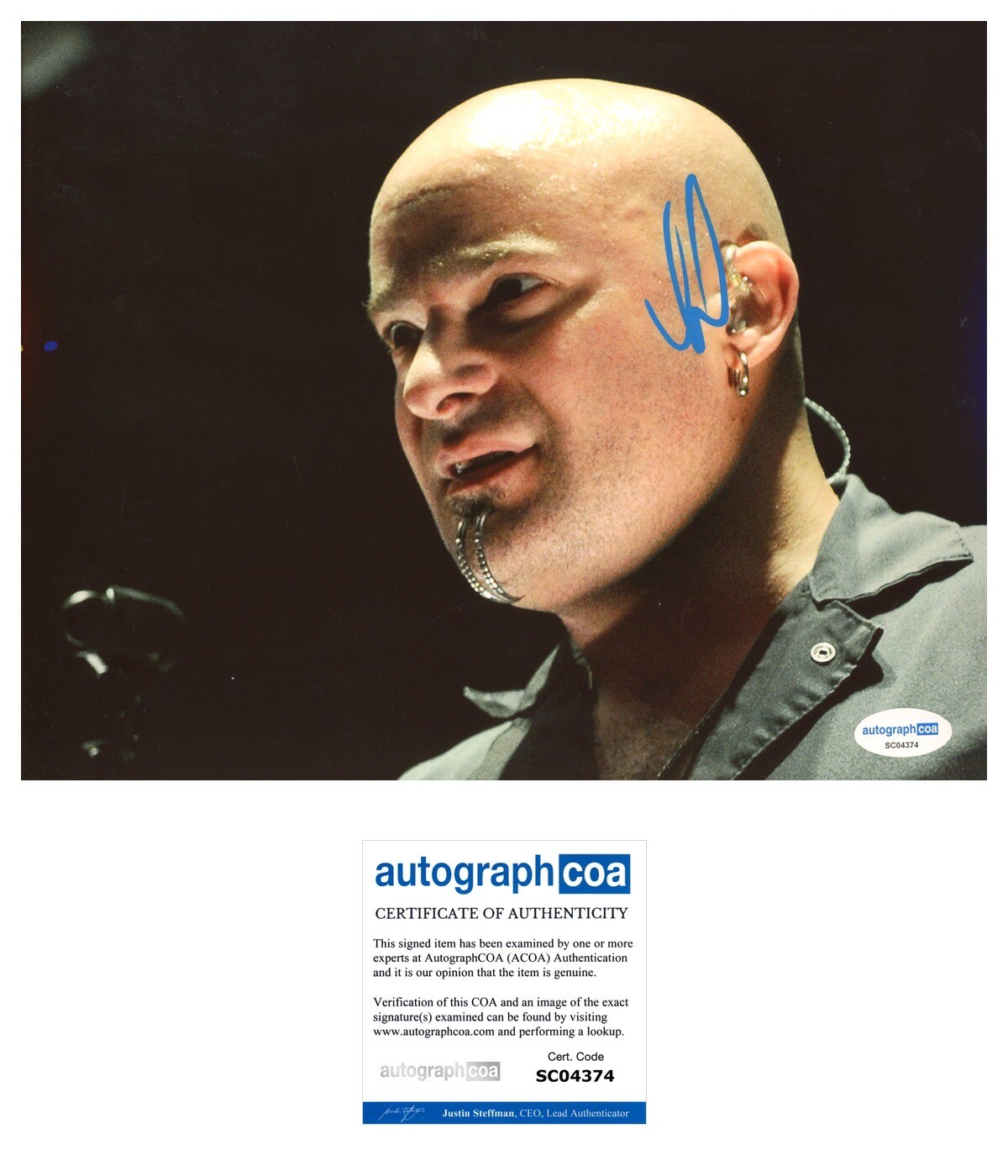 DAVID DRAIMAN SIGNED DISTURBED SINGER 8x10 PHOTO - ACOA COA | eBay
