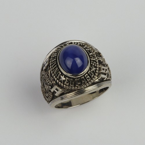 Mens 10k White Gold, Star Sapphire Texas University El Paso Class Ring ...
