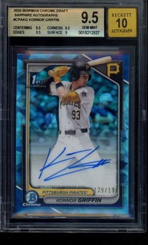 2024 Topps Bowman Draft Sapphire Auto /199 KONNOR GRIFFIN BGS 9.5 GEM ...