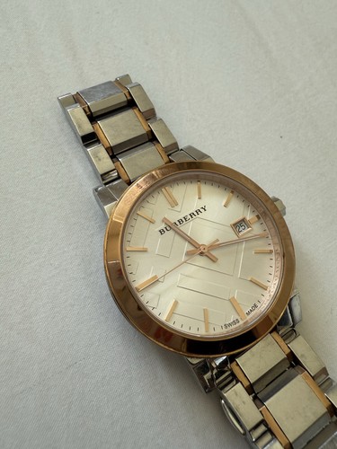 Burberry BU9105 Two-Tone Silver and Rose Gold Women's Watch | eBay