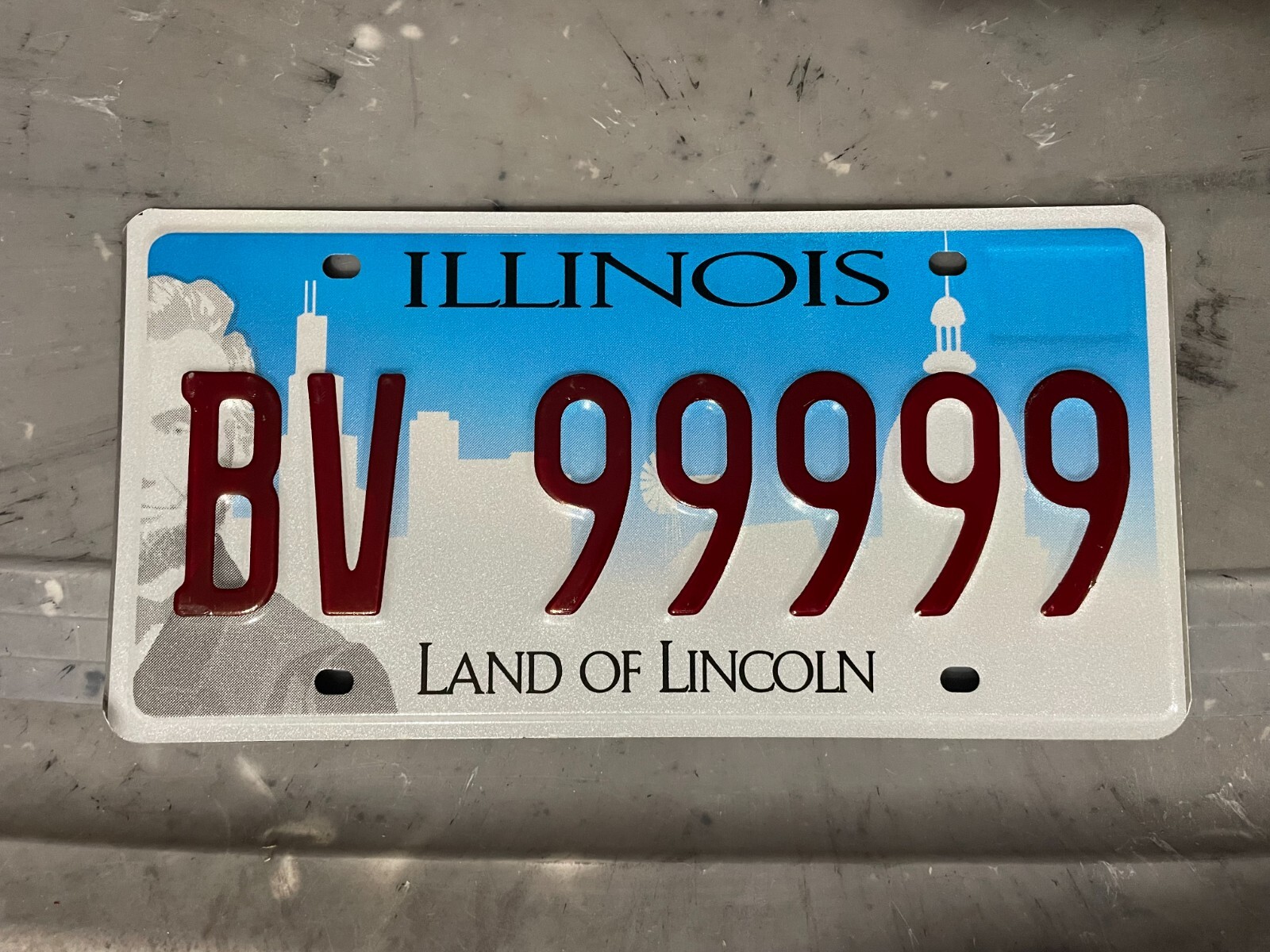 ILLINOIS QUINTUPLE 9 LICENSE PLATE NINE NUMBER REPEATING BV 99999 | eBay