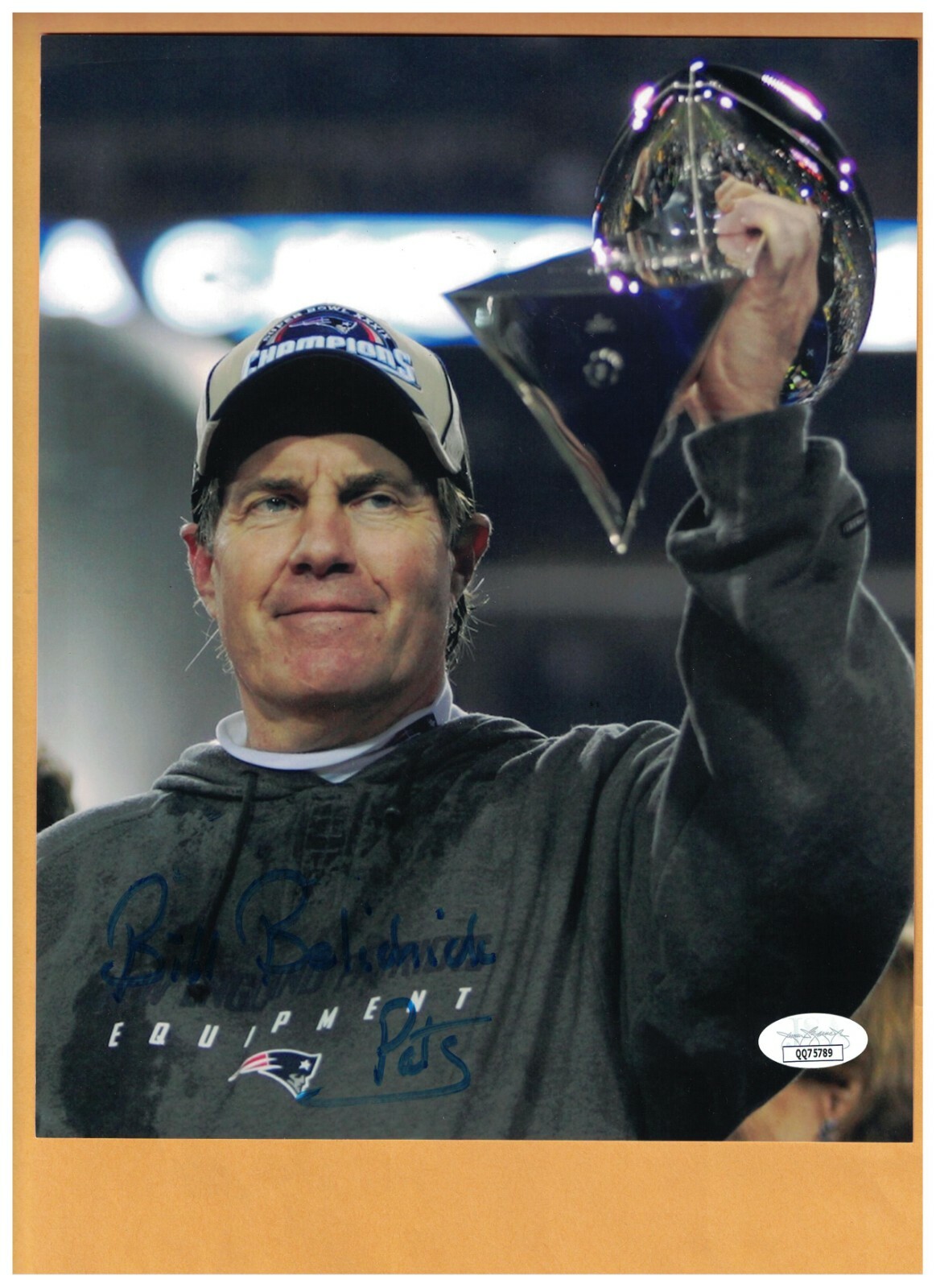 Bill Belichick AUTOGRAPHED NEW ENGLAND PATRIOTS 8x10 PHOTO SIGNED SB ...