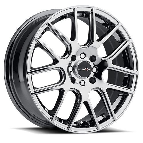 1 New 17x7.5 Vision 426H Cross Chrome 5x108 5x114.3 5x4.25 5x4.5 ET38 ...