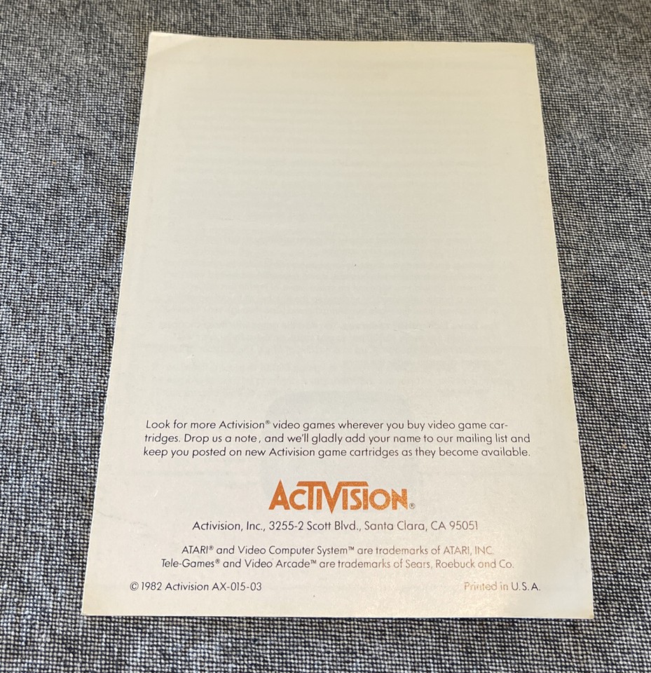 1982 Atari 2600 Activision Chopper Command Instruction Manual | eBay