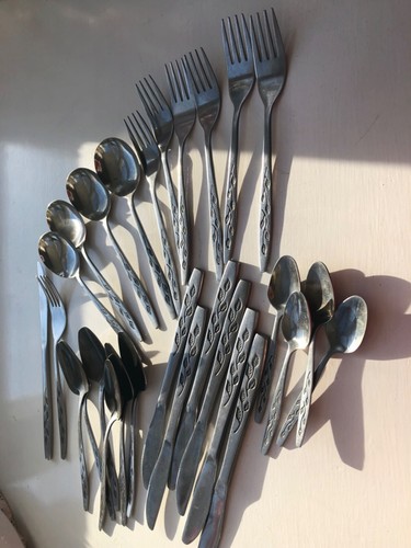 viners cutlery set stainless steel leaf design 28 pieces | eBay