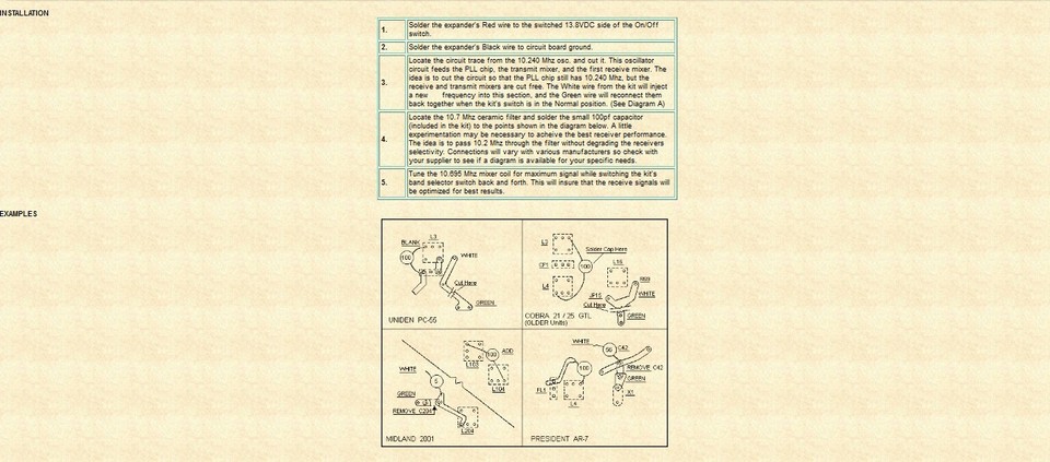EXPO Expander 100 S+ KIT FOR COBRA 25 LTD AND MORE RADIOS ADD EXTRA ...