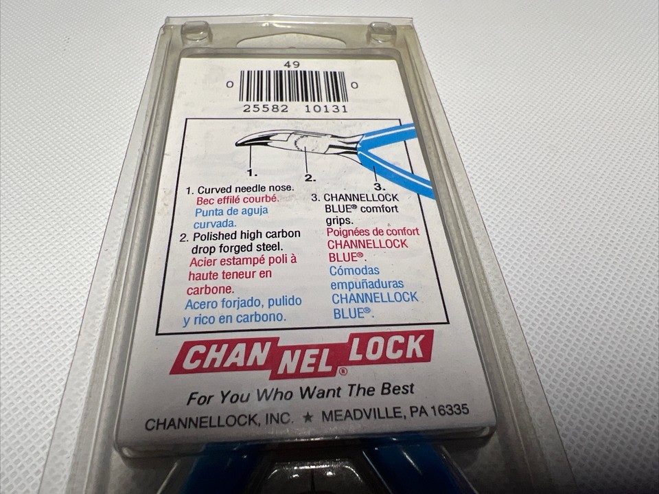 Channel Lock 49 Little Champ Curved Needle Nose Pliers USA New Rare ...