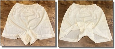 Vtg Ivory Double Acetate Tricot Huge Gusset Granny Brief Longer Leg ...