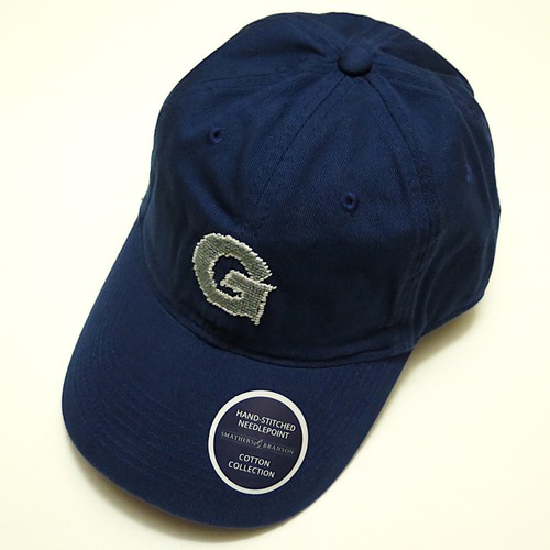 Smathers & Branson Needlepoint Cap Georgetown Univ Logo Navy College ...