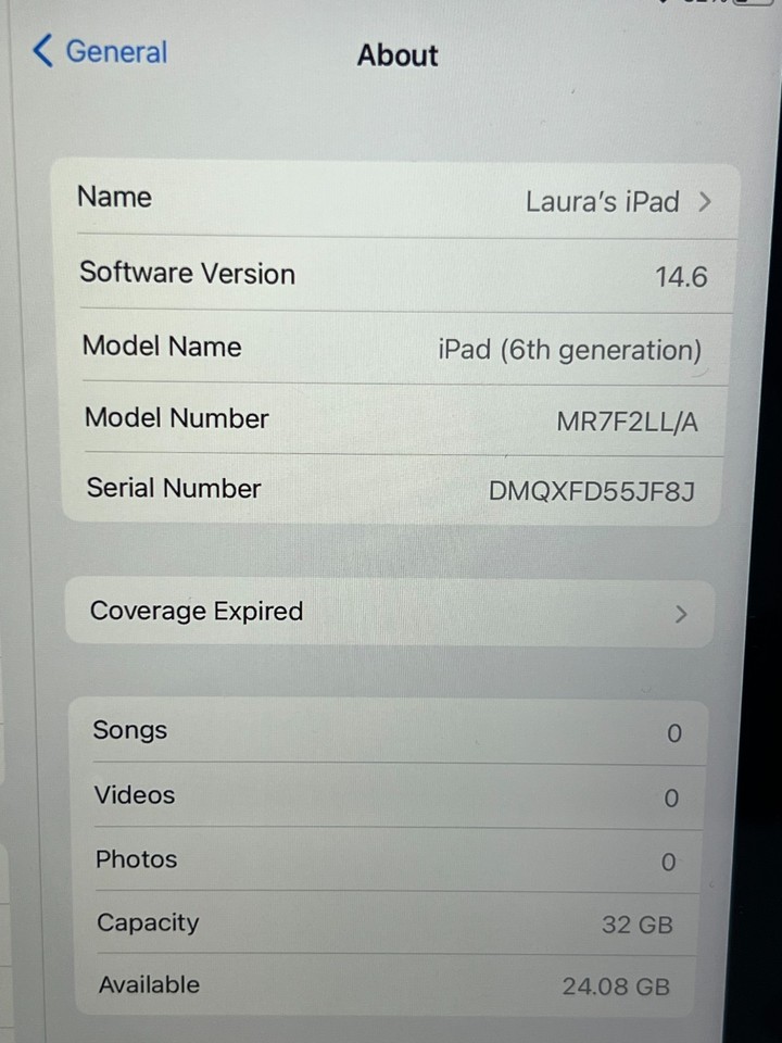 Apple A1893 iPad 6th Generation Wi-Fi 32GB 9.7" Retina Display Space ...