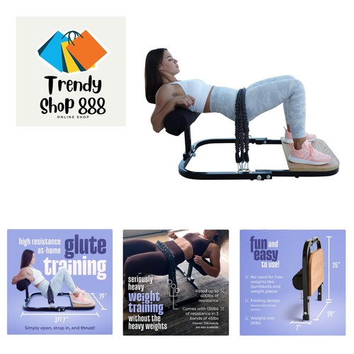Hip Thrust Machine for High Resistance Glute Training - 400 lbs Max | eBay