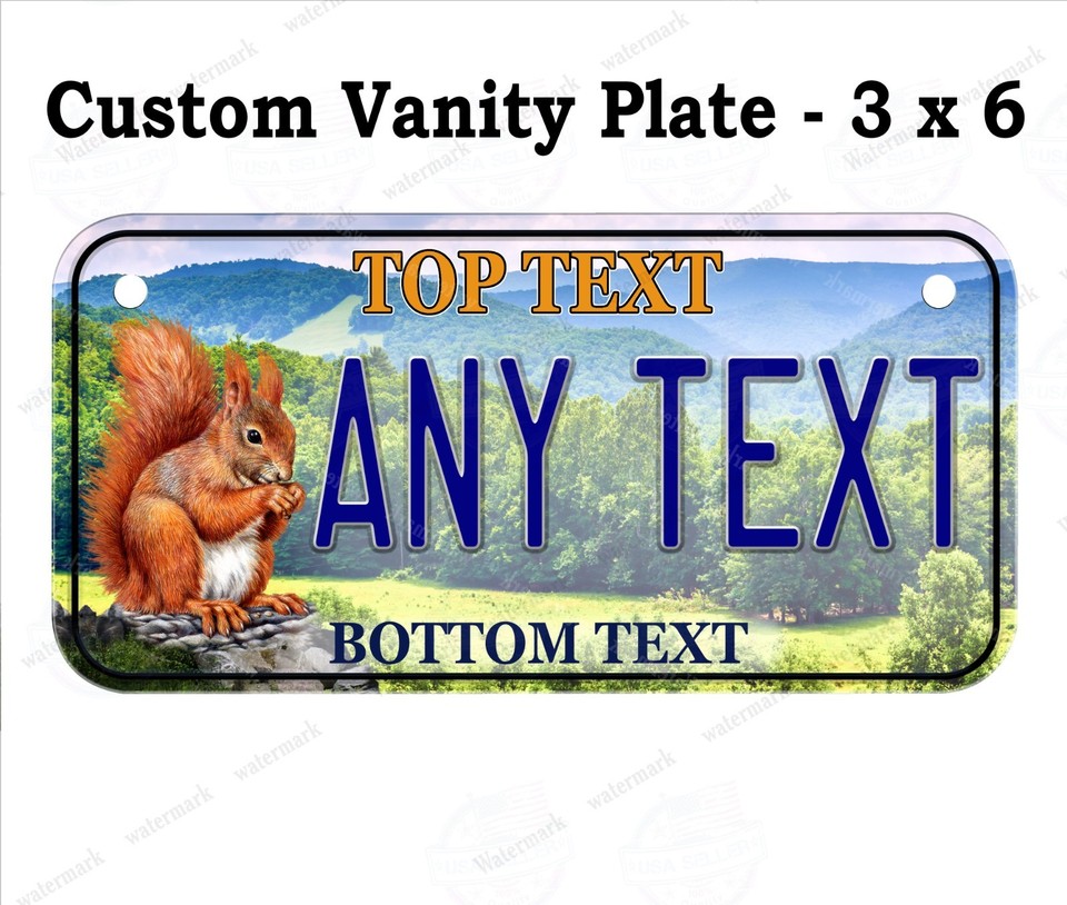 Red Squirrel Wildlife Animal License Plate Tag for Auto ATV Bicycle ...