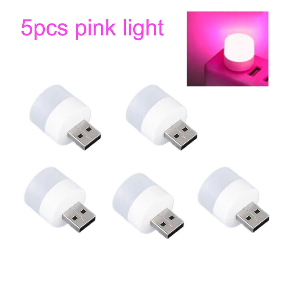 5x LED Lamp Portable Mini USB Light Ultra Low Power Night Light Pocket ...