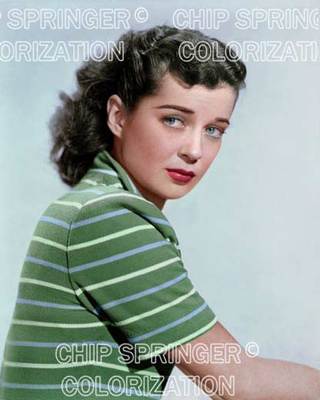 GAIL RUSSELL IN A GREEN STRIPE SHIRT (#2) BEAUTIFUL COLOR PHOTO BY CHIP ...