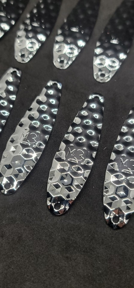 3" Fishing Spoon Flutter Hex Pattern Unrigged Fluke M3Tackle Salmon ...