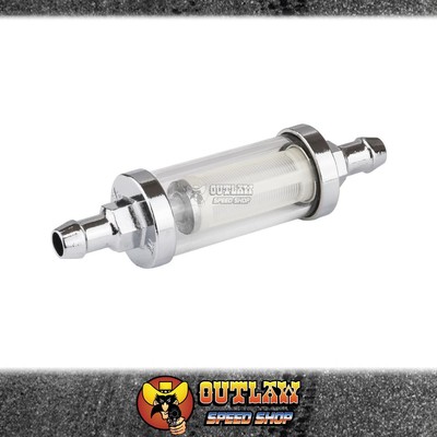 PROFLOW FUEL FILTER GLASS CHROME 5/16" BARB INLET & OUTLETS - PFE605-05 ...
