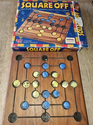 SQUARE OFF GAME THE NINE MENS MORRIS GAME WITH A TWIST WOODEN AGES 5 TO ...