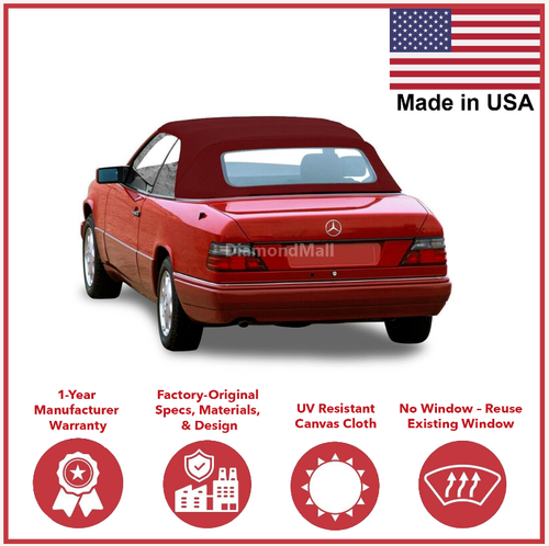 Fits Mercedes W124 E320 300CE 1992-1995 Convertible Top BURGUNDY CANVAS CLOTH | eBay