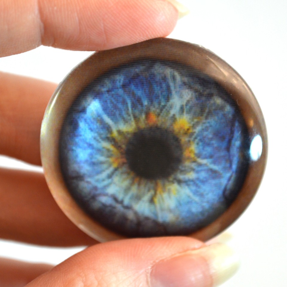 30mm Blue Werewolf Glass Eyes Animated Holographic Cabochons Pair ...