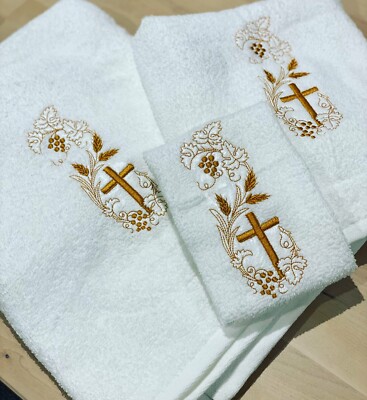 Personalised Church Towel Set Catholic Church Clergy Chalice Baptism ...