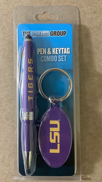 LSU Tigers Pen and Keychain Combo Set by Fanatic Group. Refillable. for ...