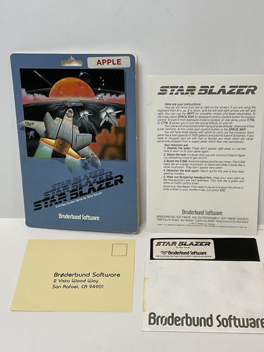 Vintage Apple II plus IIe IIc Game Star Blazer Broderbund Software | eBay