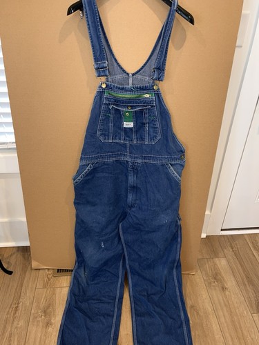 Liberty Men's Denim Bib Overalls 40X32 Blue Carpenter Hammer Loop ...