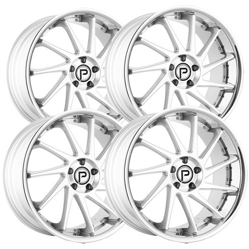 (Set of 4) Pinnacle P216 Epic 20x8.5 5x4.5" +35mm Silver/SSL Wheels ...