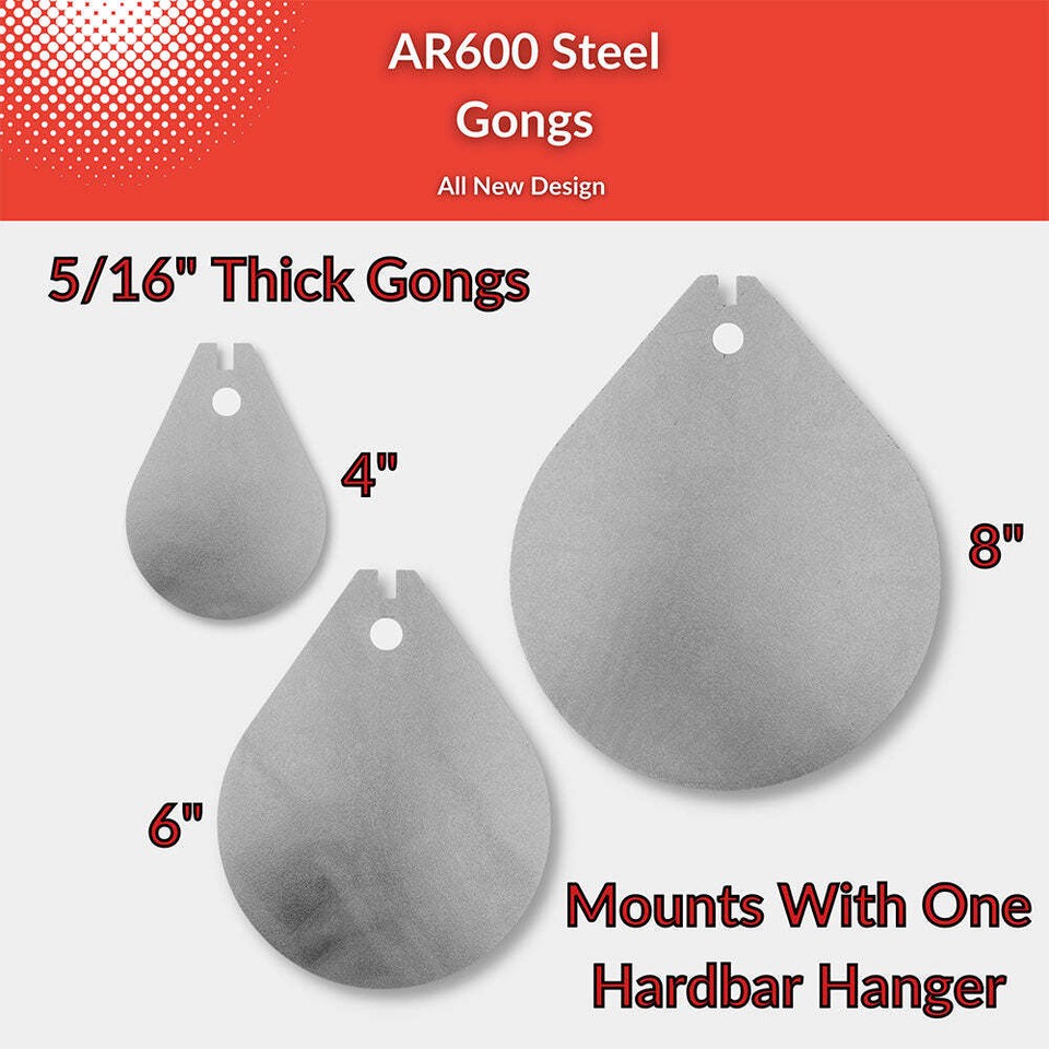 AR600 Complete Steel Target Set - Bulletproof Set Of Hanging Reactive ...