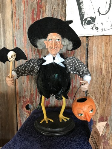 Joe Spencer Crow Witch figure on stand 13" | eBay