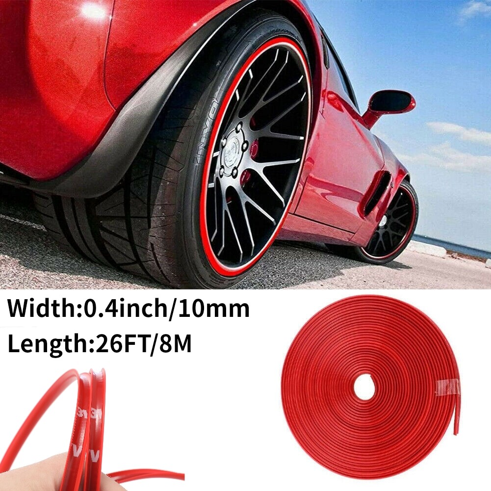 Wheel Edge Trim Ring Red Wheel Rim Guard Rings 18 Inch - Heavy Duty ...