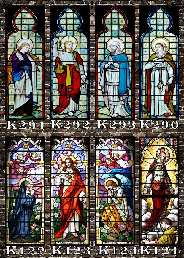 Retro Church Window Film Privacy Self-adhesive Glass Sticker Chapel ...