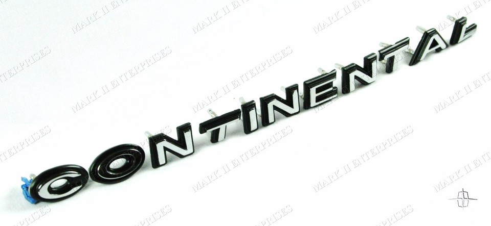 1969 Lincoln NEW Front Header Letters Set "Continental" Chrome & Black ...