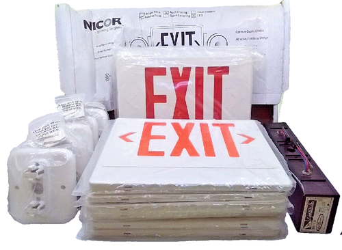 NICOR Emergency Exit Replacement Panels + Other Parts New Old Stock Lot ...